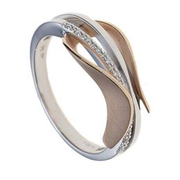 Jobo Diamantring Ring mit 9 Diamanten, 585 Gold bicolor, goldfarben