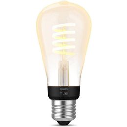 PHILIPS Hue »White Amb. E27 Einzelp. Edison ST64 Filament 300lm« LED-Filament, E27, 1 St., Warmweiß, CCT-Farbtemperatursteuerung von 2200 - 6500 Kelvin - warmweiß bis tageslichtweiß, schwarz