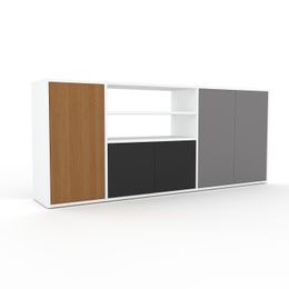MYCS Sideboard Grau - Designer-Sideboard: Türen in Graphitgrau - Hochwertige Materialien - 190 x 79 x 34 cm, Individuell konfigurierbar