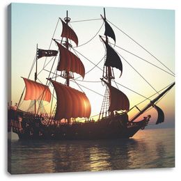 Pixxprint Leinwandbild Altes Segelschiff