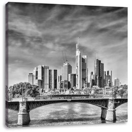 Pixxprint Leinwandbild Skyline von Frankfurt am Main