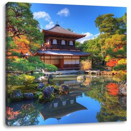 Pixxprint Leinwandbild Ginkaku-ji-Tempel in Kyoto