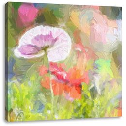 Pixxprint Leinwandbild Kalifornischer Mohn im Frühling