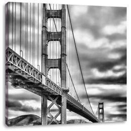 Pixxprint Leinwandbild Blick auf Brücke in San Francisco
