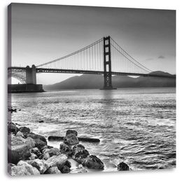 Pixxprint Leinwandbild Imposante Golden Gate Bridge