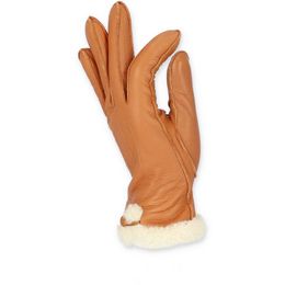 halsüberkopf Accessoires Lederhandschuhe Lederhandschuh Lederhandschuh mit Teddyfell