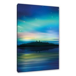 Pixxprint Leinwandbild Finnische Polarlichter