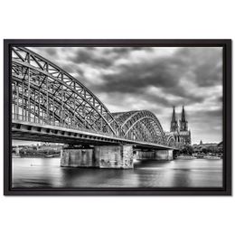 Pixxprint Leinwandbild Hohenzollernbrücke in Köln