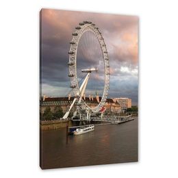 Pixxprint Leinwandbild Riesenrad London Eye