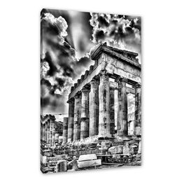 Pixxprint Leinwandbild Antike Säulen Griechenland