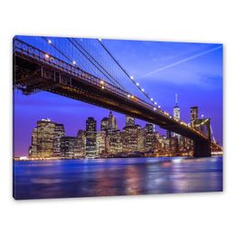 Pixxprint Leinwandbild New York Brooklyn Bridge