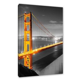 Pixxprint Leinwandbild riesige Golden Gate Bridge