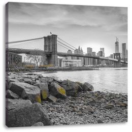 Pixxprint Leinwandbild schöne Brooklyn Bridge