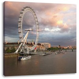Pixxprint Leinwandbild Riesenrad London Eye