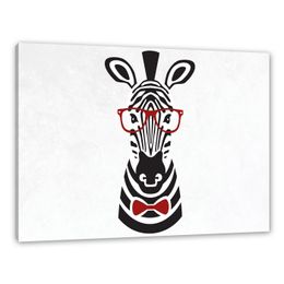 Pixxprint Leinwandbild Hipster Zebra