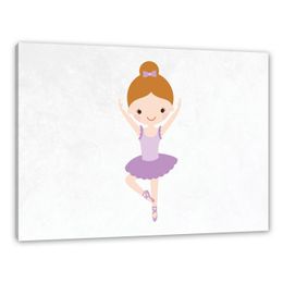 Pixxprint Leinwandbild Hübsche Ballerina mit schleife