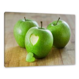 Pixxprint Leinwandbild ein Herzchen im Apfel