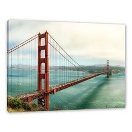 Pixxprint Leinwandbild Golden Gate Bridge