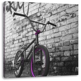 Pixxprint Leinwandbild BMX Fahrrad Graffiti