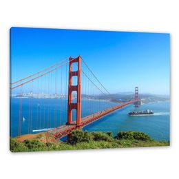 Pixxprint Leinwandbild Golden Gate Bridge