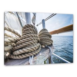 Pixxprint Leinwandbild Tau auf einem Schiff