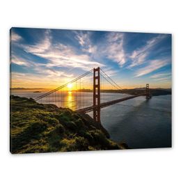 Pixxprint Leinwandbild Golden Gate Bridge