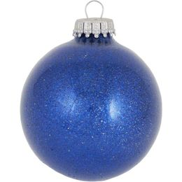 Krebs Glas Lauscha Weihnachtsbaumkugel CBK03209, Weihnachtsdeko, Christbaumschmuck, Christbaumkugeln Glas (6 St), aus Glas, blau