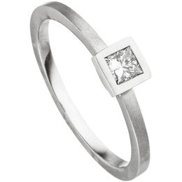 Jobo Fingerring Ring mit Diamant 0,20 ct., 950 Platin, silberfarben