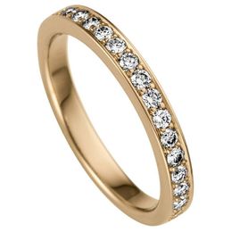Jobo Fingerring Ring mit 17 Diamanten, 585 Gold, gelb|goldfarben
