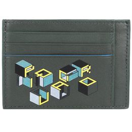 Piquadro Blue Square Revamp Kreditkartenetui RFID Leder 11,5 cm green-yellow/graphic