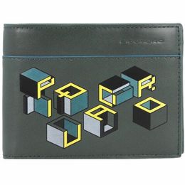 Piquadro Blue Square Revamp Geldbörse RFID Leder 13 cm green-yellow-graphic