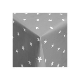 Moderno Tischdecke Wachstuch Tischdecke Wachstischdecke Weihnachten abwaschbar mit Sterne Motiv Grau-Weiss