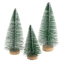 buttinette Deko-Tannenbäume, beschneit, 10 cm, 13 cm und 14 cm, 3 Stück