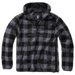 Brandit Teddyfleece Worker Pullover (Sale) black/grey, Gr&ouml;&szlig;e XL