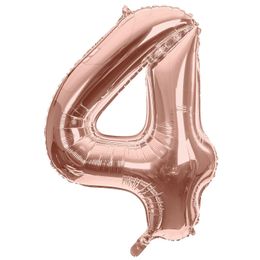 buttinette Folienballon "4", rosé, 86 cm