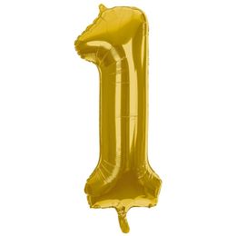 buttinette Folienballon "1", gold, 86 cm
