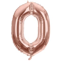 buttinette Folienballon "0", rosé, 86 cm