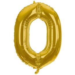 buttinette Folienballon "0", gold, 86 cm