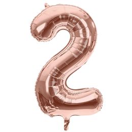 buttinette Folienballon "2", rosé, 86 cm