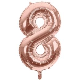 buttinette Folienballon "8", rosé, 86 cm