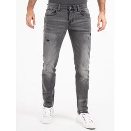 PEAK TIME Slim-fit-Jeans München Herren Jeans mit Stretch-Bund und Destroyed-Optik, grau