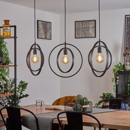 hofstein Tercel Pendelleuchte Dunkelbraun, Nickel-Matt, Schwarz, 3-flammig