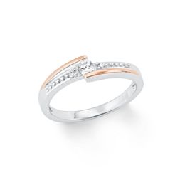 Amor Silberring für Damen, 925 Sterling Silber, Zirkonia synth. (Ring, 1-tlg), goldfarben, 52