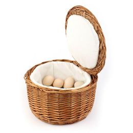 APS Eierkorb, Baumwolle, Rattan, (1-tlg), handgeflochten, Vollweide, beige|braun