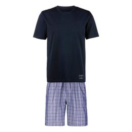 AUTHENTIC LE JOGGER Shorty (2 tlg., 1 Stück) mit karierter Webhose, blau|grau