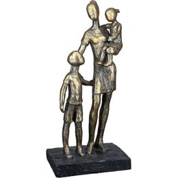 Casablanca by Gilde Dekofigur Skulptur Mutter mit Kindern, bronzefarben (1 St), Dekoobjekt, Höhe 26,5 cm, auf schwarzer Basis, antikfinish, Wohnzimmer, braun