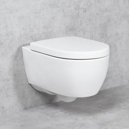 Geberit iCon NEU & Tellkamp Premium 1000 Wand-WC-SET: WC ohne Spülrand, WC-Sitz mit Absenkautomatik, 501661001+TK1000,