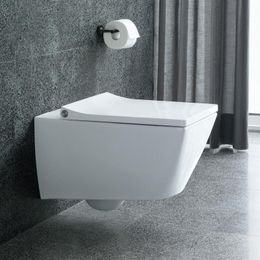 Duravit Viu Wand-Tiefspül-WC mit WC-Sitz, ohne Spülrand, 25110900001+0021190000,