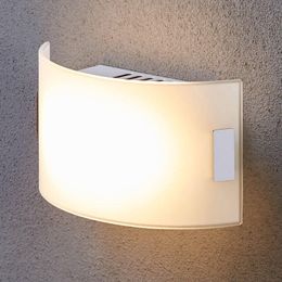 LINDBY Weiße Glas-Wandleuchte Gisela mit LED-Bestückung