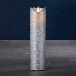 Sirius LED-Kerze Sara Exclusive, silber, Ø 5cm, Höhe 20cm